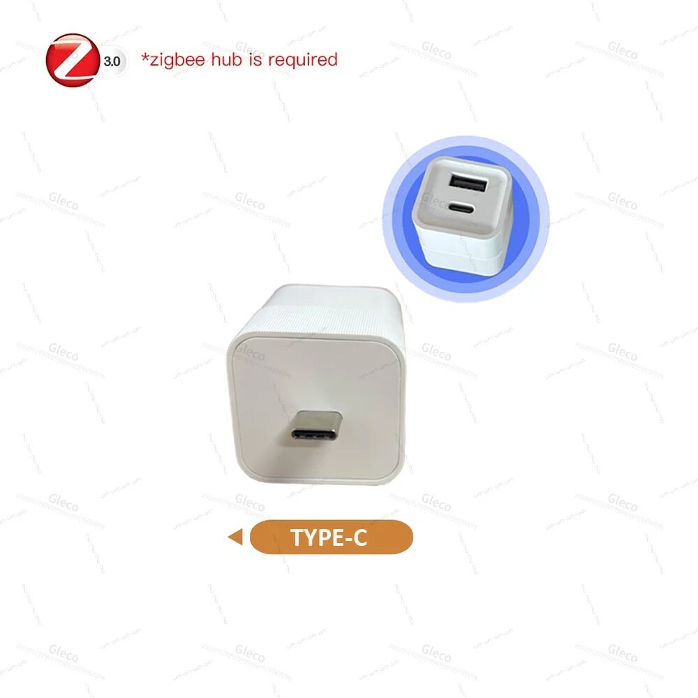 Coolo Zigbee умный адаптер с USB Type-C и USB-A STYLE2 (type-c)