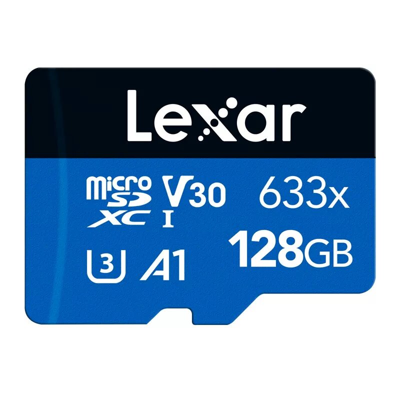 Lexar Высокоскоростная TF-карта 128 ГБ для видеорегистратора, игр и экшн-камер - Официальная стандартная комплектация