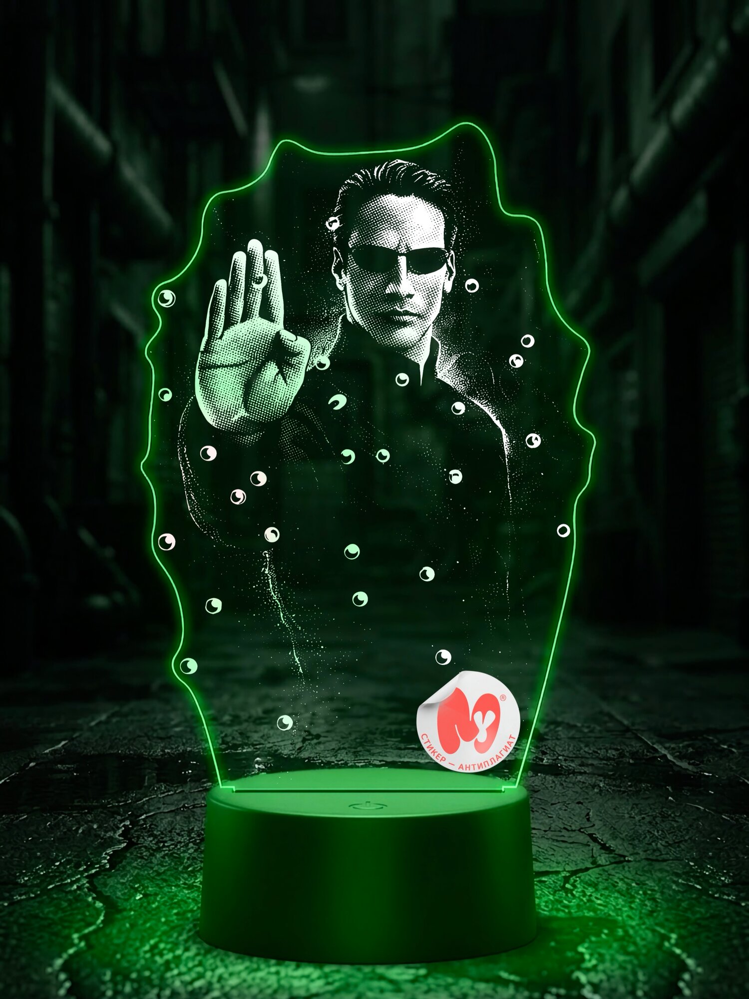 Ночник Фильм Матрица - The Matrix. Подарок киноману — атмосферный декор в комнату по любимым фильмам.