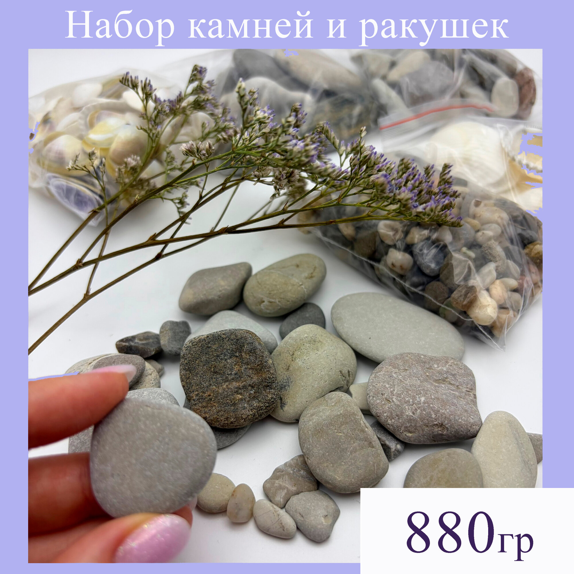 Набор камней и ракушек для аквариума, декора и детского творчества