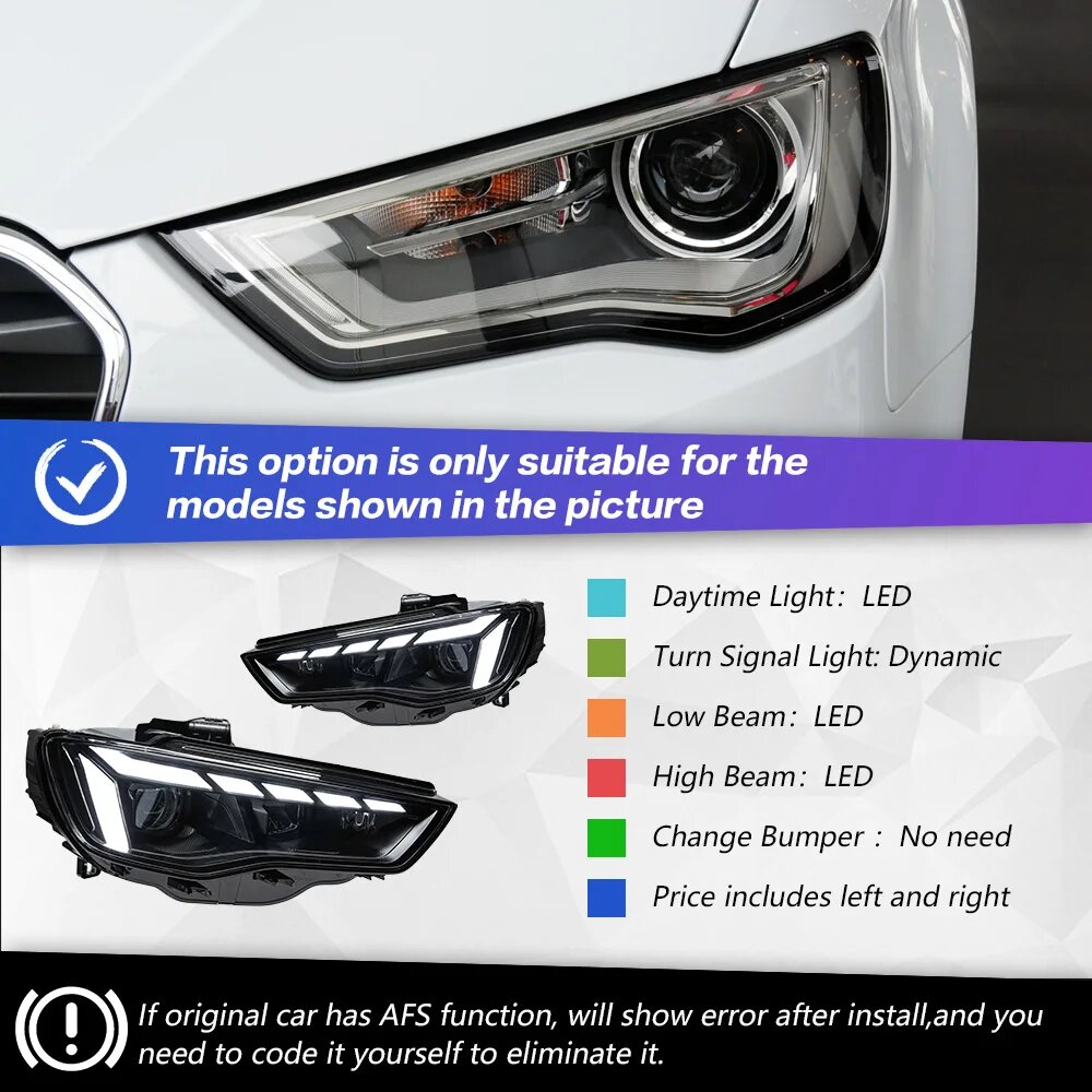 Фара для автомобилей AKD Car Styling для Audi A3 фары 2013-2016 A3 8V LED фара с проекционным линзой DRL автомобильные аксессуары