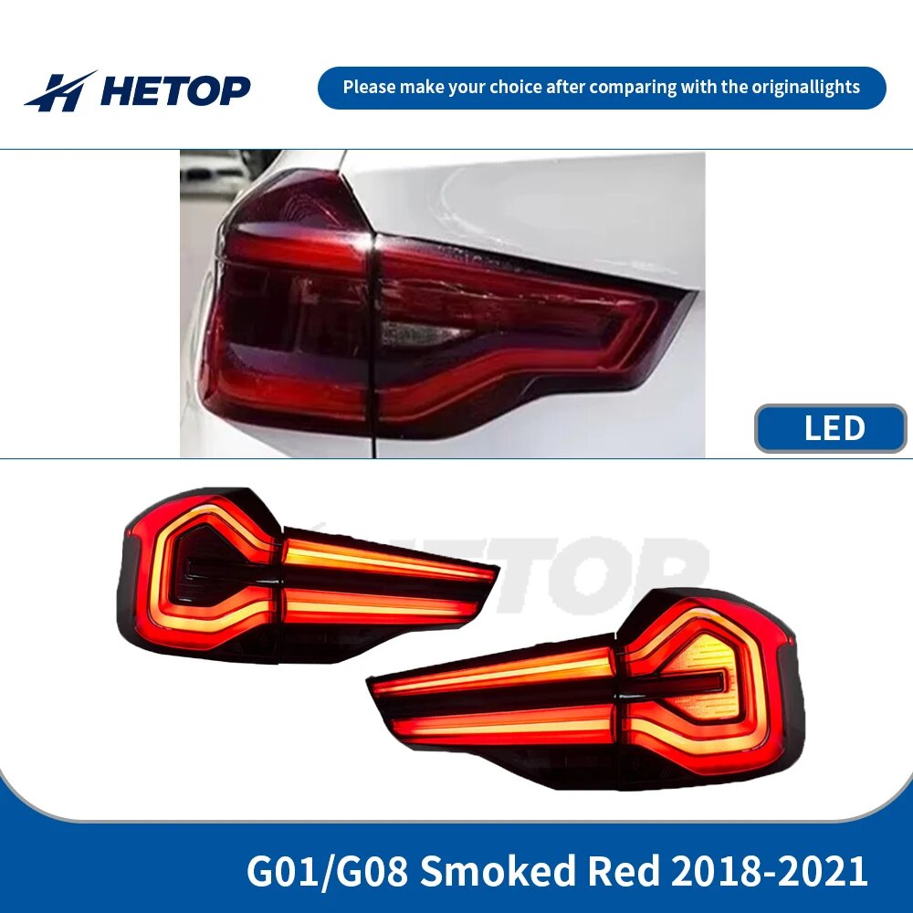 Фарты задние LED в стиле Hetop Car LCI для BMW X3 G01 G08 X3M F97 2018 2019 2020 2021 Новая модернизированная автомобильная световая система Фары задние