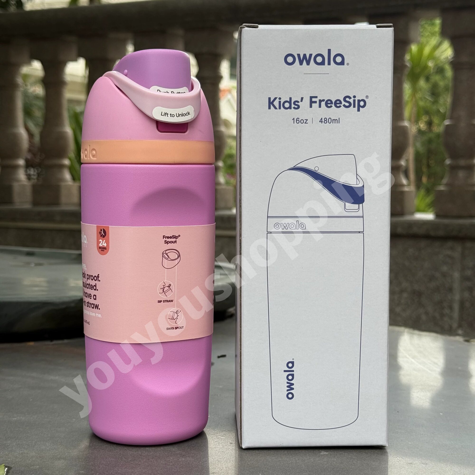 Owala Freesip Kids Нержавеющая стальная термос-чашка с соломкой, 16 унций, дизайн с сладостями для детей