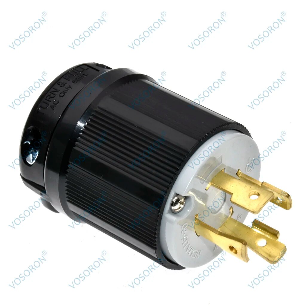 Розетка VOSORON NEMA L15-30P черная 30А 250В