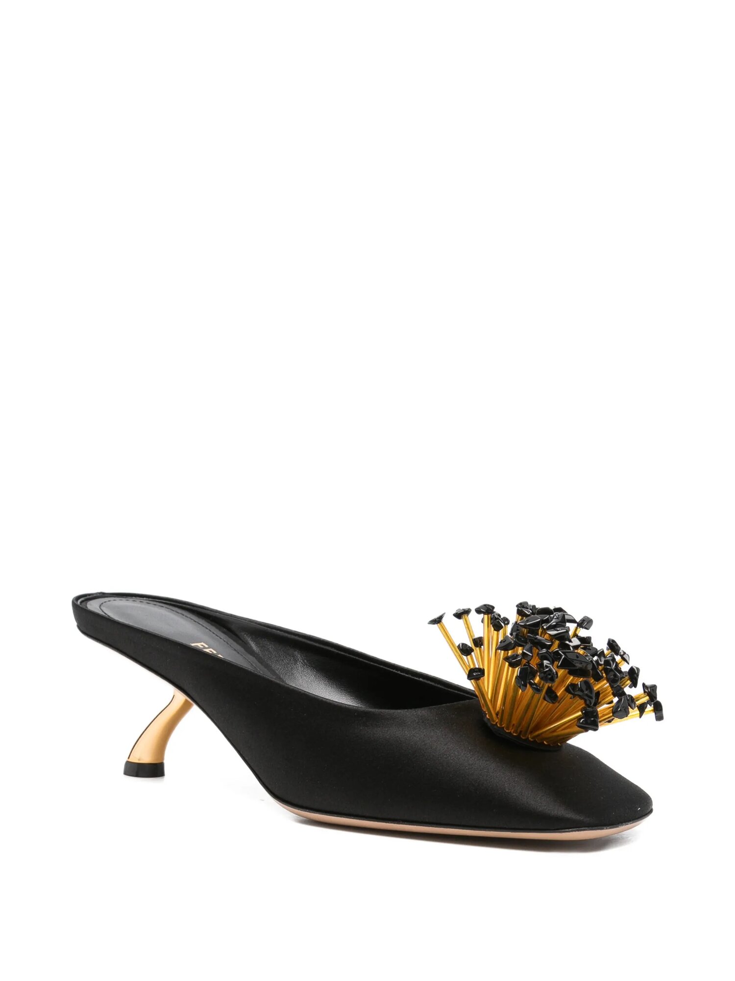 Мюли Salvatore Ferragamo S-shaped heel mules, размер 7, черный — фото 1