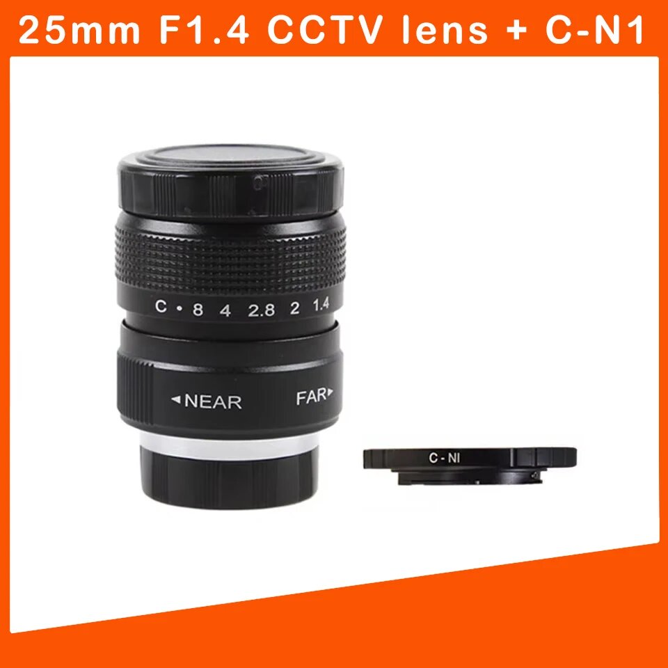 Объектив Fujian 25mm F1.4 черный для Nikon 1