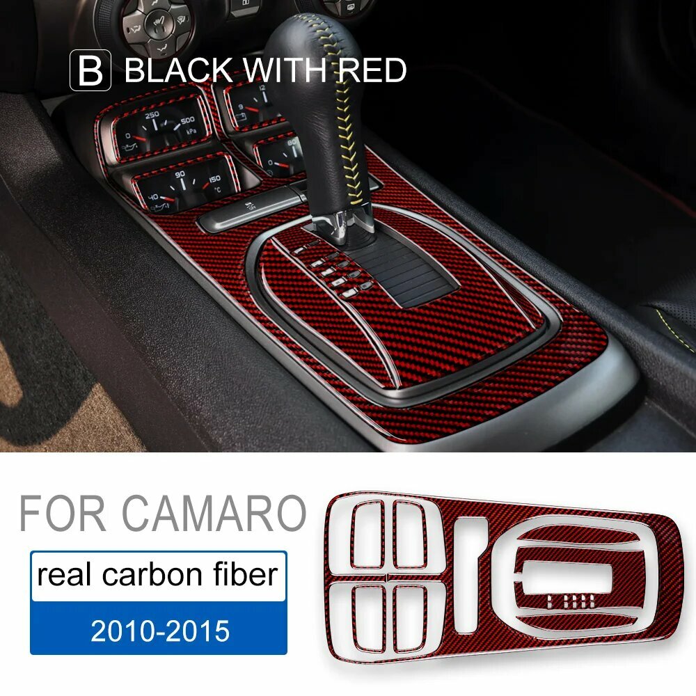 Наклейка на панель Camaro 2010-2015, карбон, Black with Red