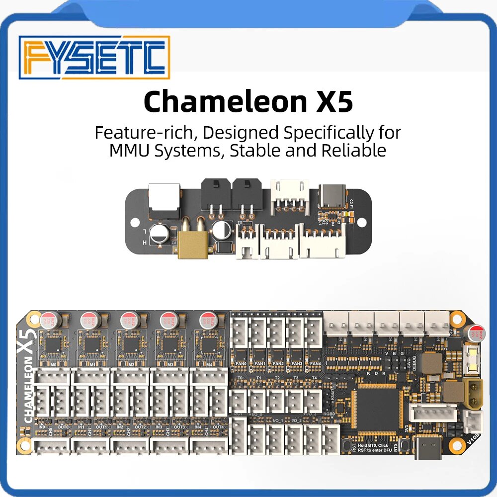Материнская плата FYSETC Chameleon X5 с ERCF QuattroBox MMU