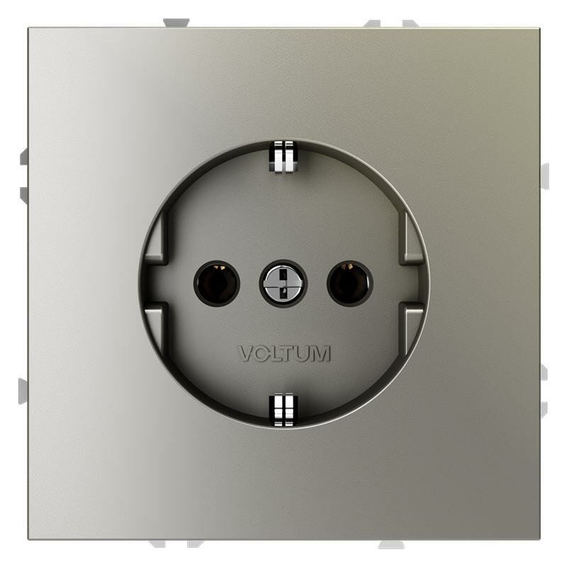 Розетка 1-м СП S70 16А с заземл. механизм шелк Voltum VLS040104