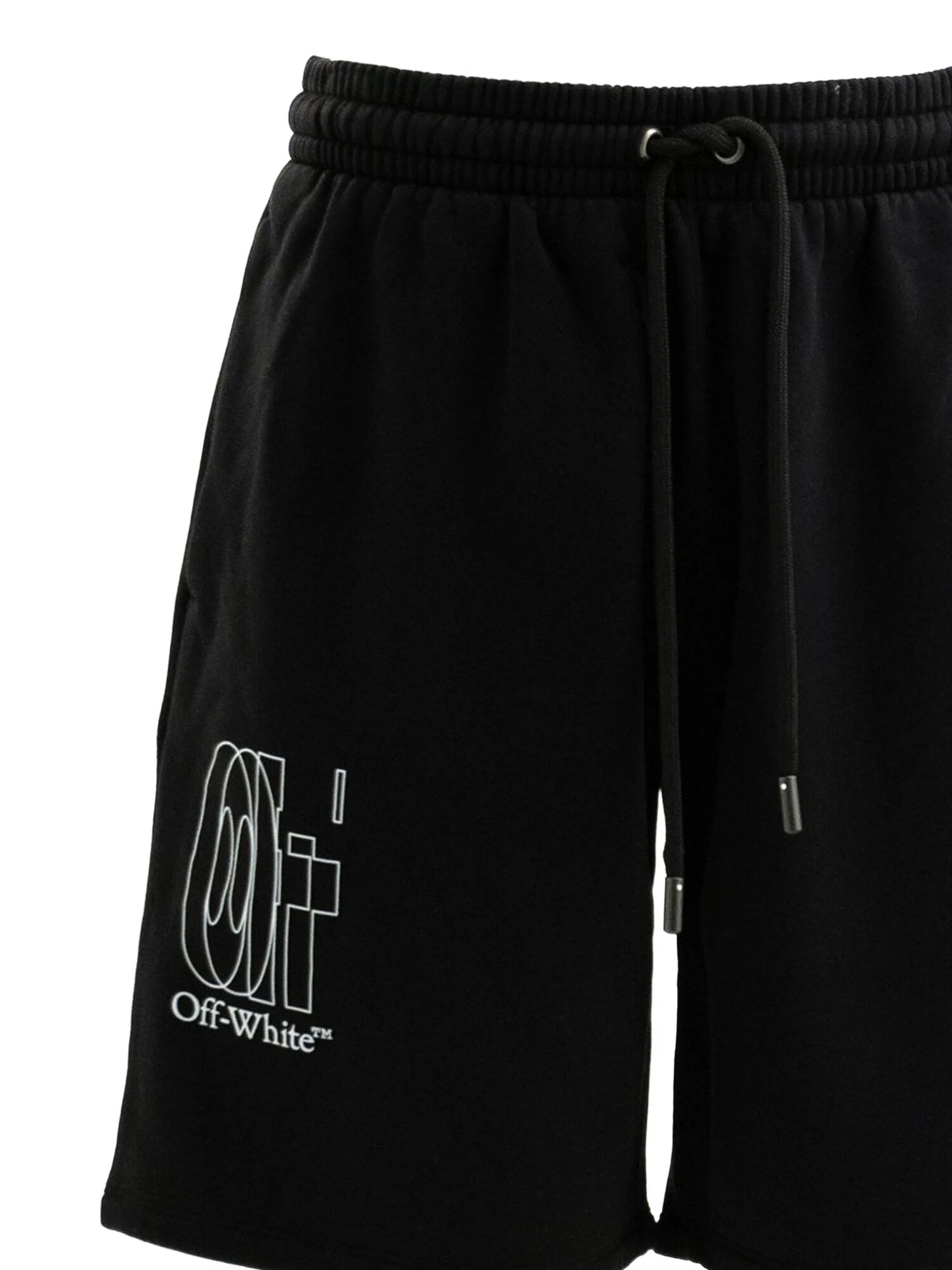 Шорты Off-White Logo-print drawstring shorts, размер XL, black/black — фото 1