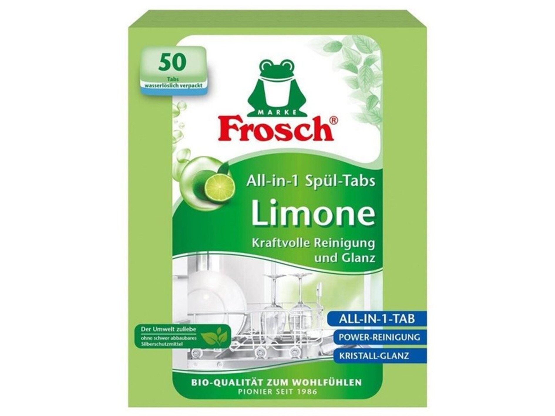 Frosch Таблетки для мытья посуды в посудомоечных машинах Лимон 50шт 0 ml