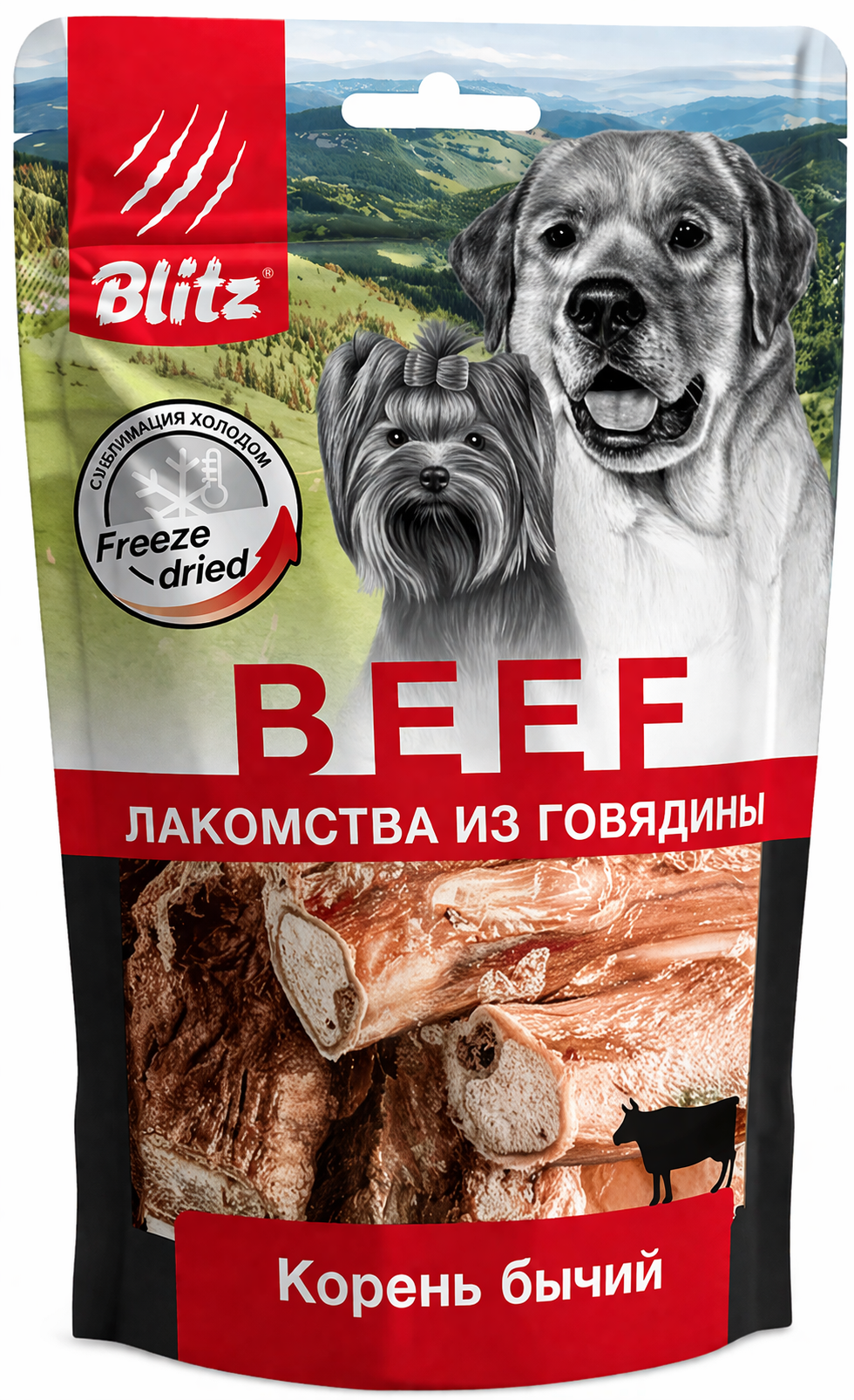 Лакомство сублимированное Blitz, для собак, бычий корень, 65 г