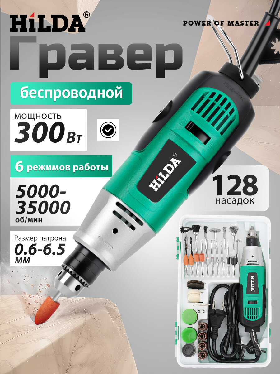 Гравер электрический мощный 300 ВТ,35000 об/мин, регулировка скорости электрическая мини дрель-шлифовальная машина электрогравер мини дрель шлифовальная машина гравировка