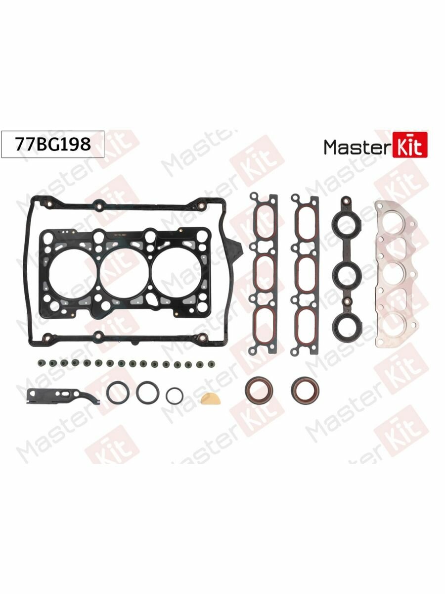 Комплект прокладок ГБЦ для а/м AUDI A4, A6 / Ауди А4, А6, MasterKit 77BG198