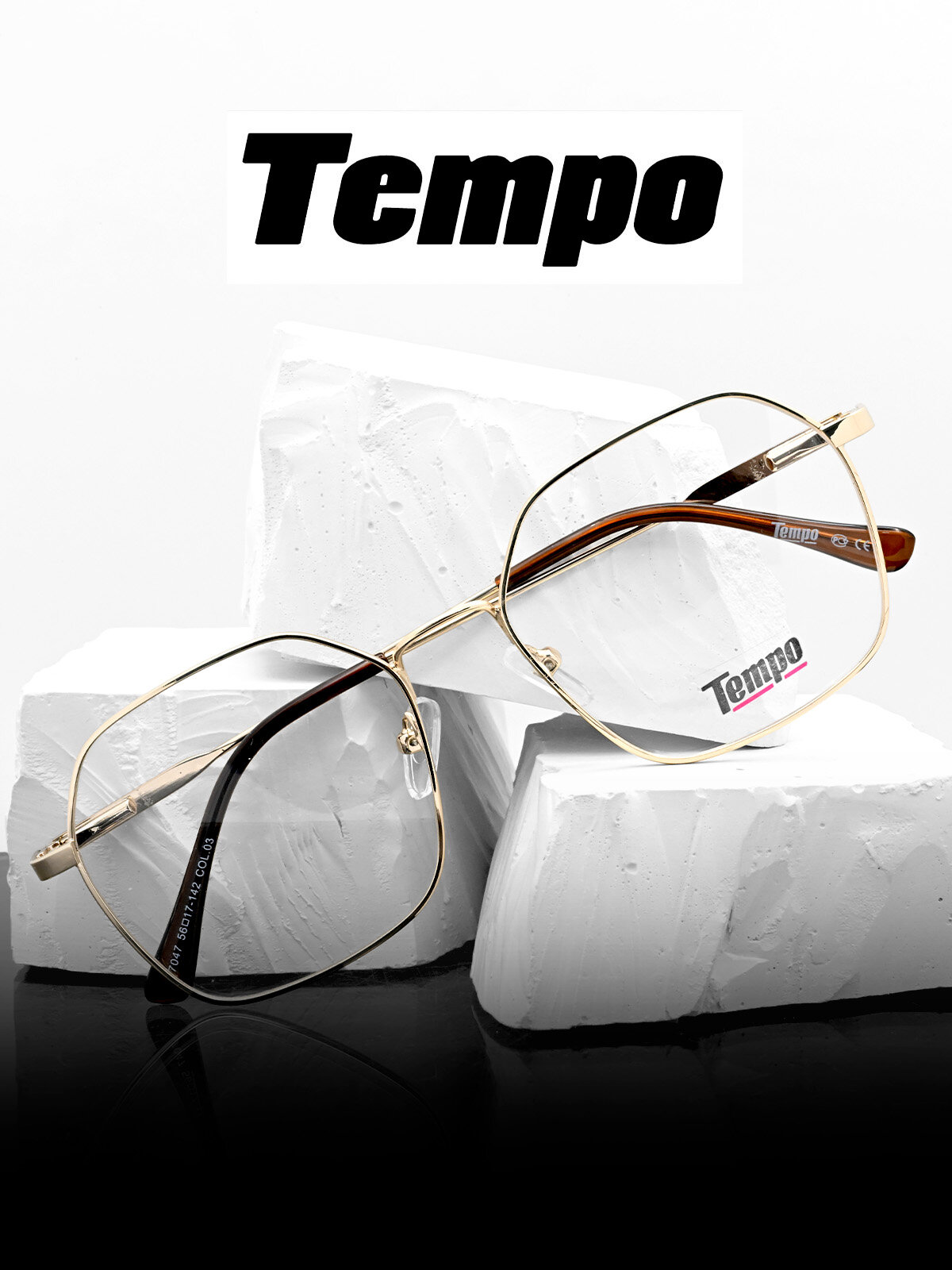 Оправа для очков Tempo 7047 C03 пол Мужской форма оправы Геометрическая цвет оправы Золотой