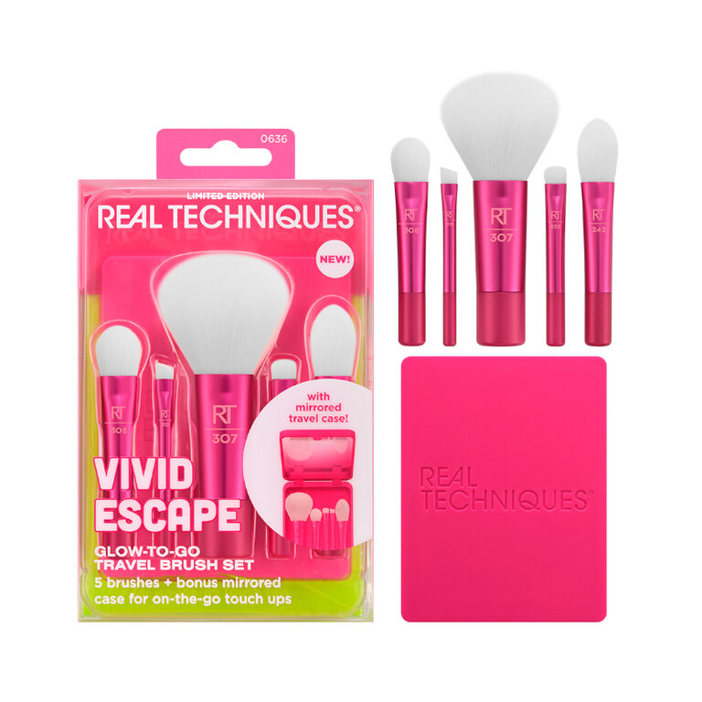 REAL TECHNIQUES Vivid Escape Glow To Go Travel Set Набор США 1 шт