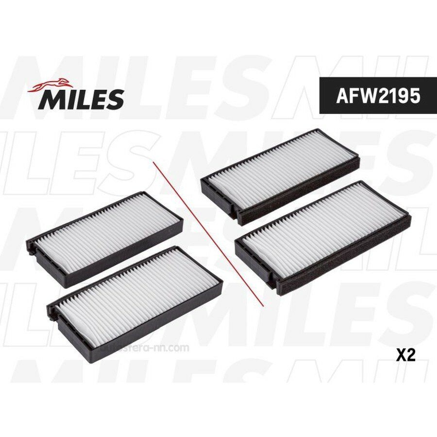 MILES AFW2195 Фильтр салона KIA RIO 00- (упак.2шт.)
