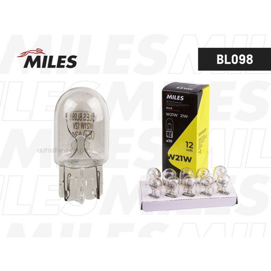 MILES BL098 Лампа W21W 12V 21W W3x16d BL098