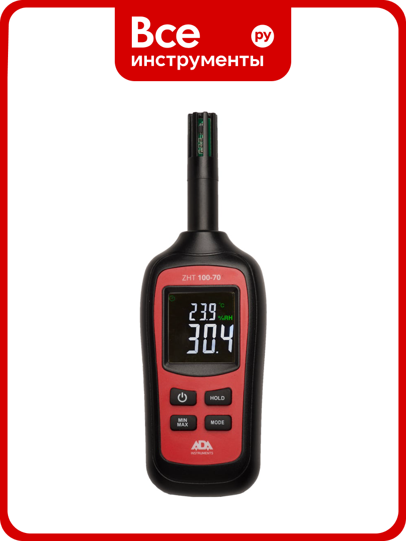 Бесконтактный, ADA, измеритель влажности и температуры ADA ZHT 100-70 А00516
