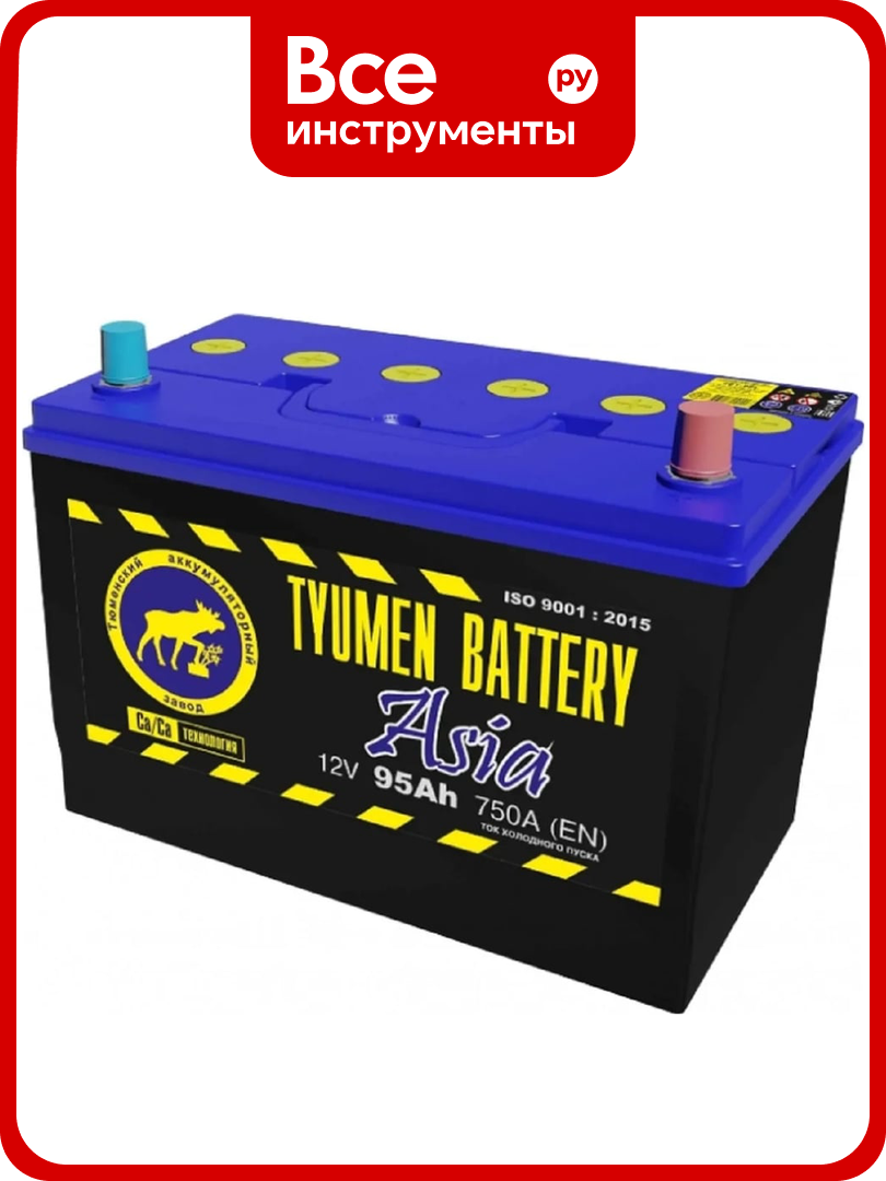 Аккумуляторная батарея TYUMEN BATTERY Тюмень asia 6ст кальциевая технология, обратная полярность, толстый конус клемм