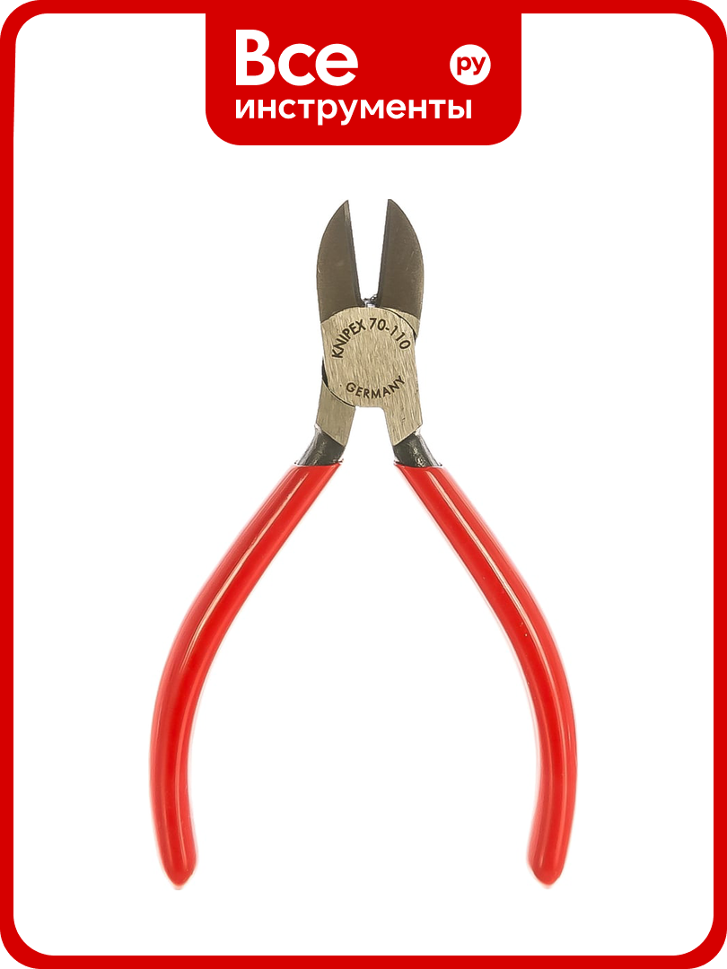 Бокорезы KNIPEX KN-7001110 из спиральной проволоки, профессиональные диагональные, стальные губки, красные рукоятки