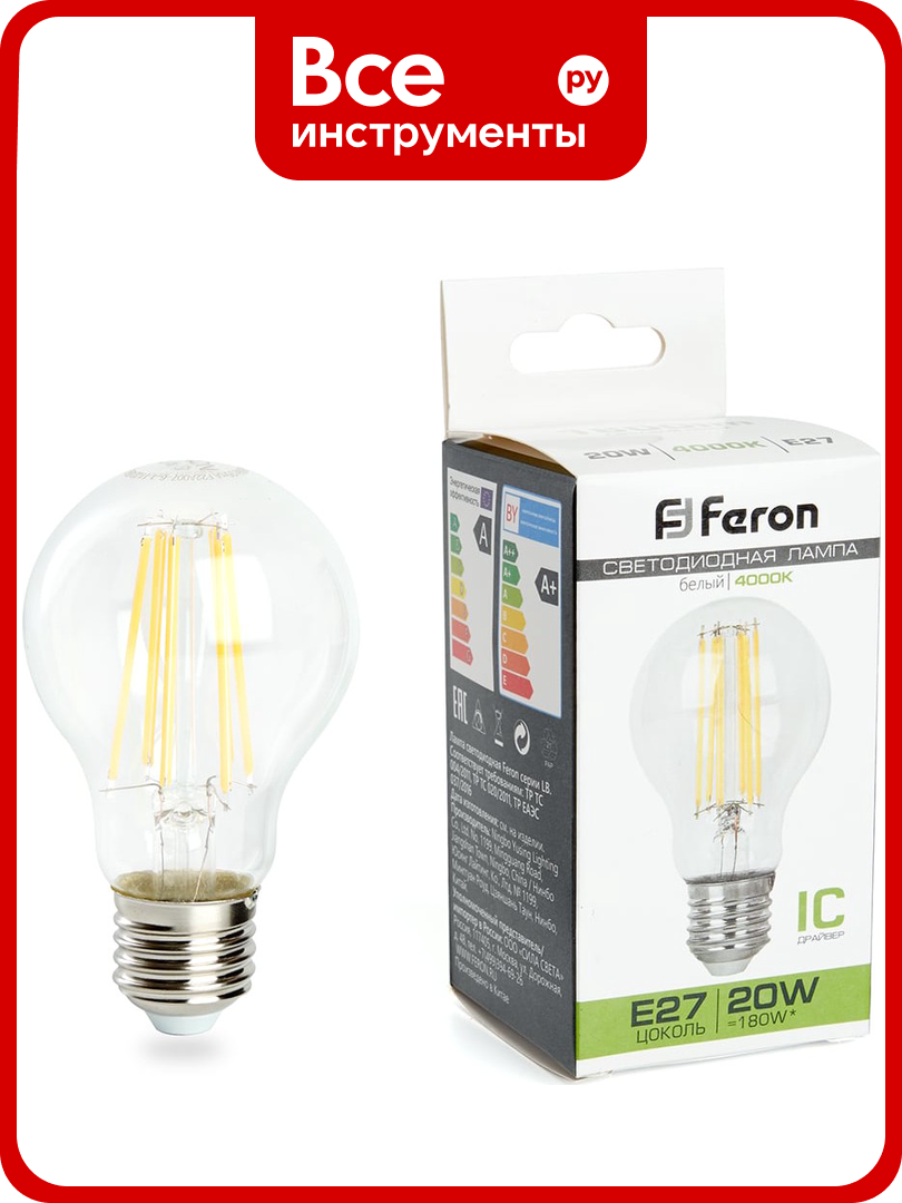 Cветодиодная лампа FERON LB-620 E27 20W 4000K, 38246