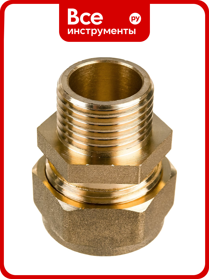 Муфта Stahlmann M 15х1/2 EF 2217166, для присоединения гибких гофрированных труб нержавеющей стали, нержавеющая сталь