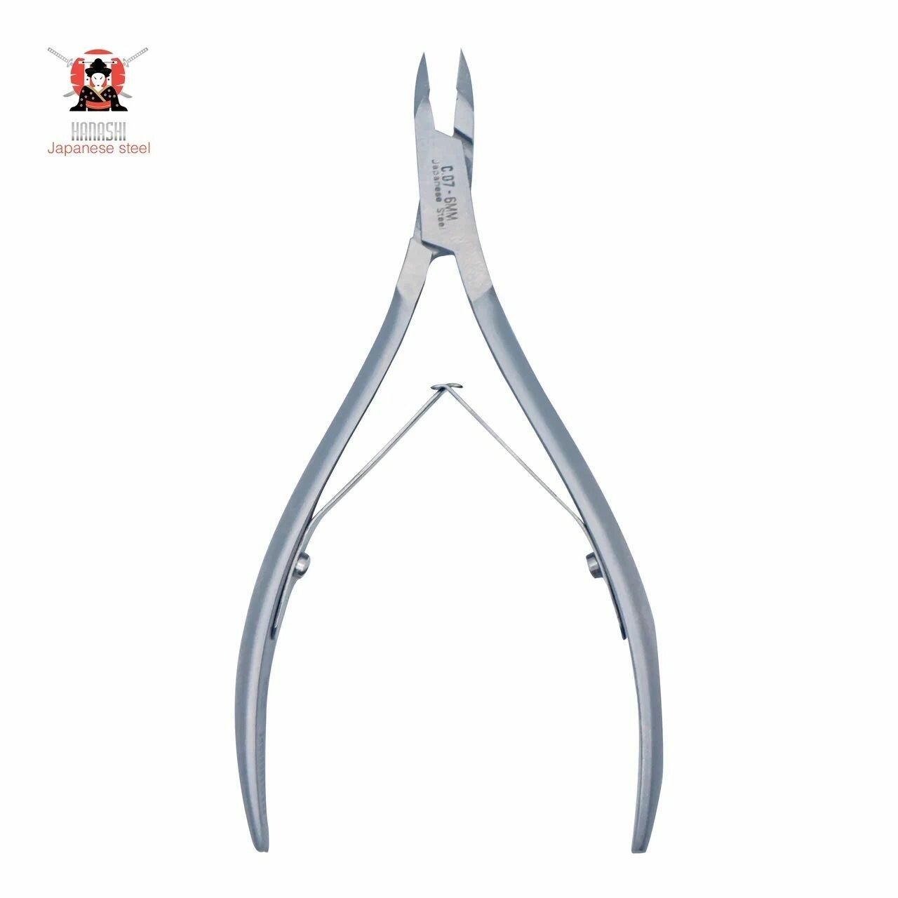 Hanashi Japanese Steel Кусачки для кутикулы Hanashi. Кусачки для кутикулы. Двойная пружина, матовые Лезвие 6мм