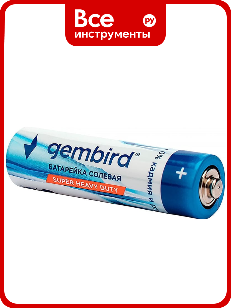 Батарейки Gembird солевые, тип AA, 12шт, пленка, GB-R6P-12F