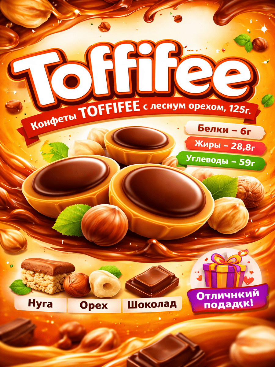 Конфеты шоколадные Toffifee 125г