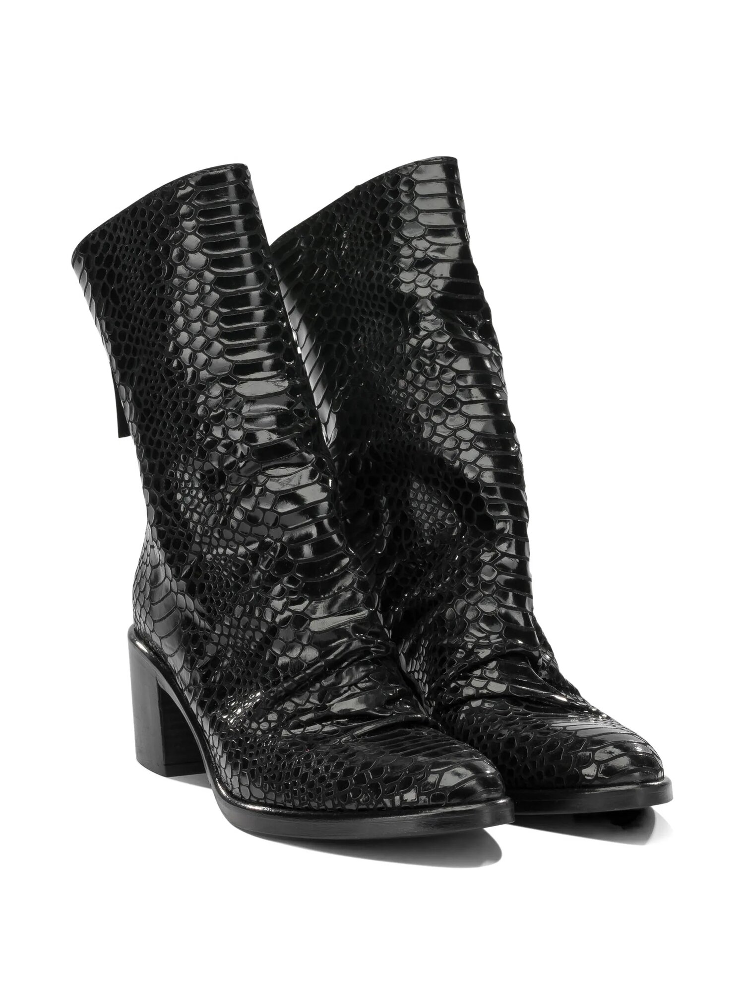 Ботинки STRATEGIA Snakeskin-effect leather boots, размер 38, black/black — фото 1