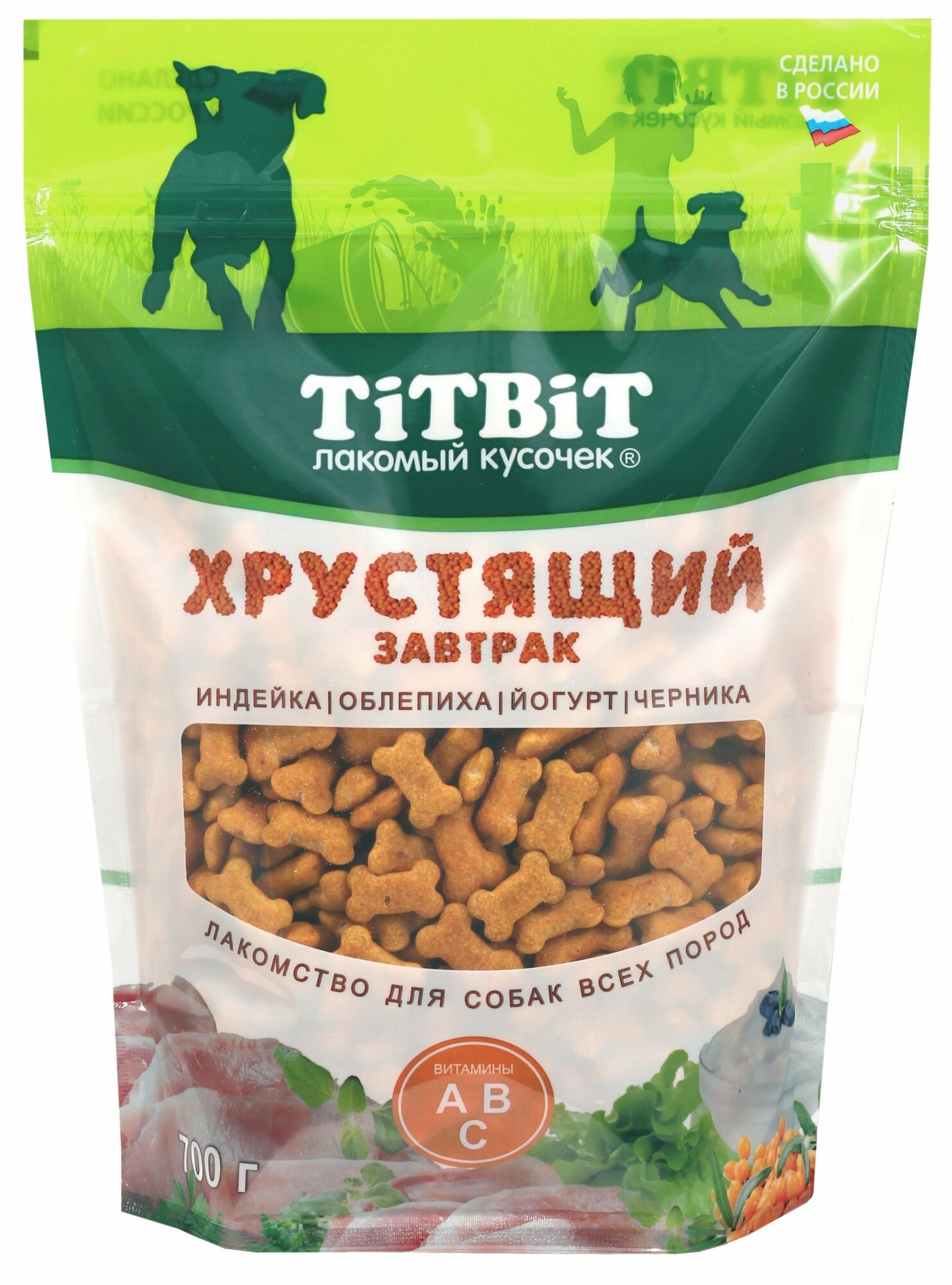 Лакомство для собак Хрустящий завтрак с индейкой 700г