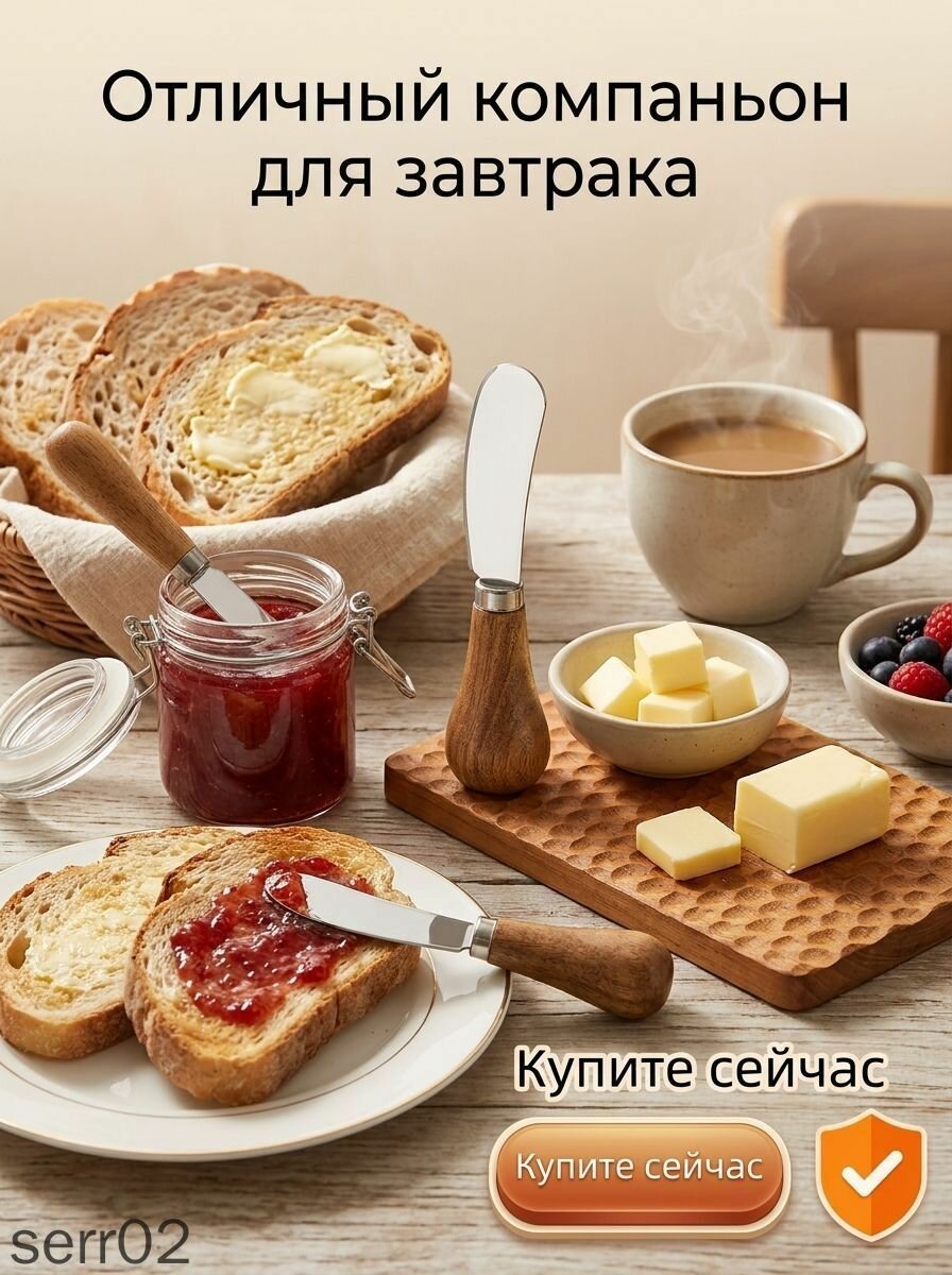Нож для масла 1 предм. коричневый