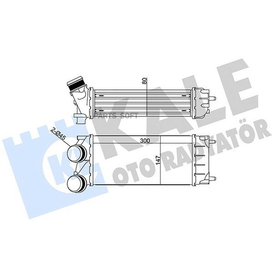 KALE 344870 Интеркулер CITROEN BERLINGO/ C4 II/ DS4 / DS5- PEUGEOT 308/ 308 CC/ 308 SW/ 3008/ 5008/ PARTNER- DS ()