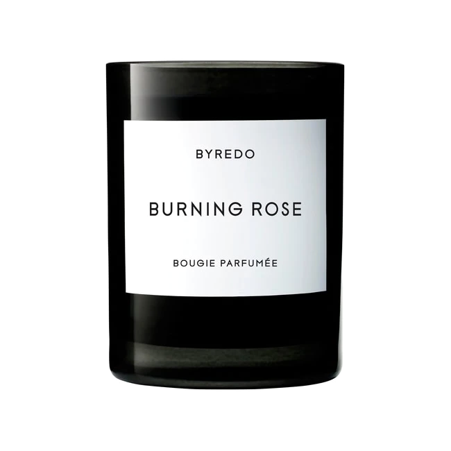 Ароматическая свеча Byredo Burning Rose 240 гр - Байредо Бурнинг Роуз для женщин, парфюмированная свеча для дома