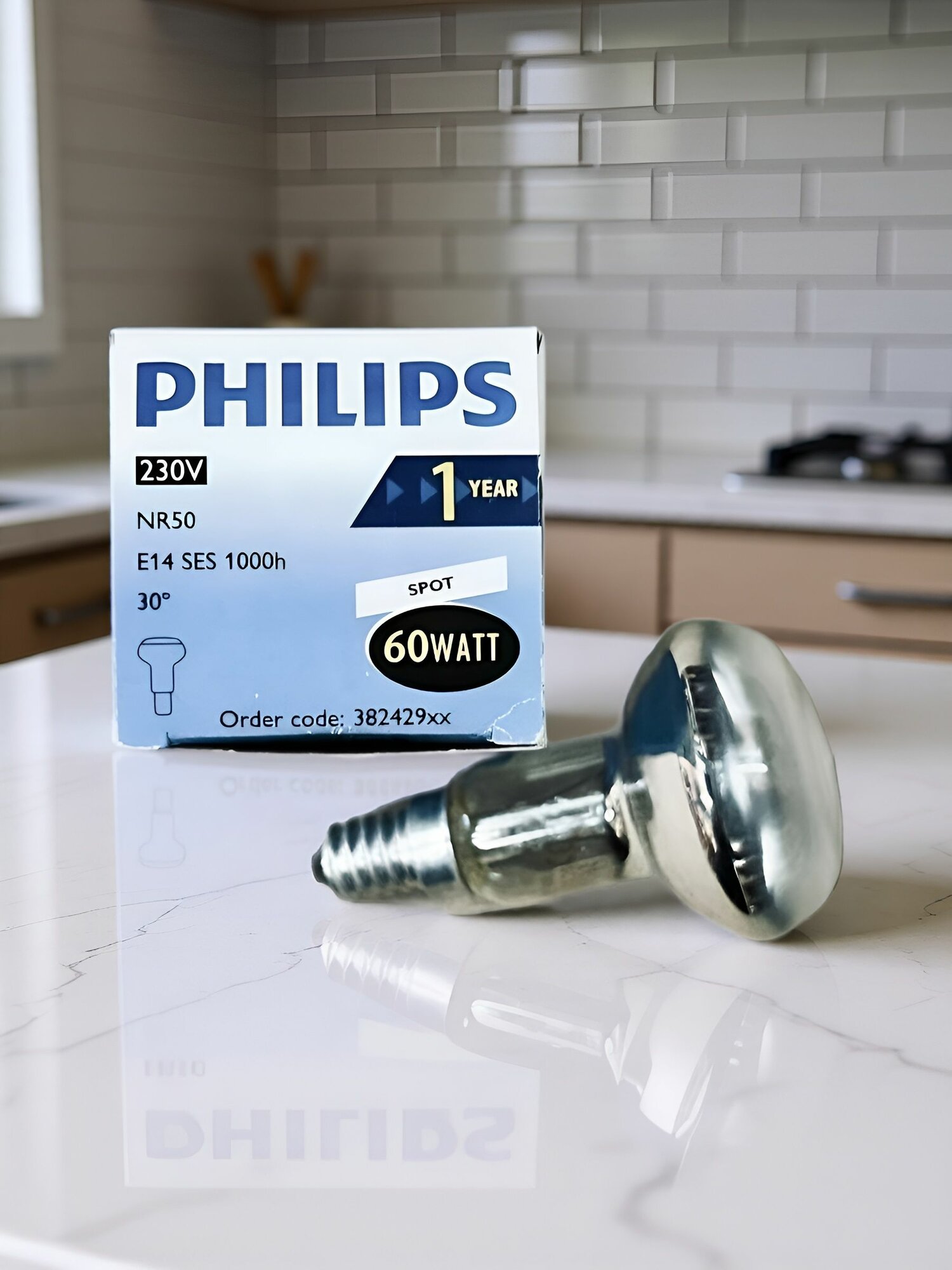 Лампочка накаливания зеркальная R50 60W E14 PHILIPS, 1 штука
