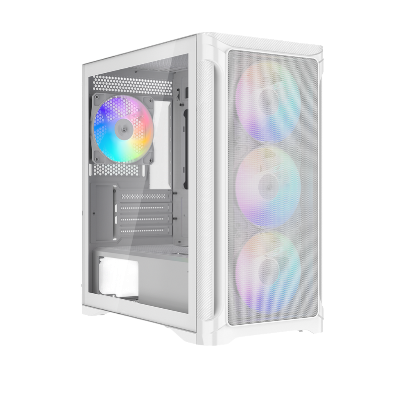 Корпус ПК без блока Case SAMA S31 White, Midi-Tower, TG, 4x120mm ARGB, 2xUSB 3.0 + 1xUSB 3.2 Type-C, mATX, mITX White S31-WHMMA4X1-GL