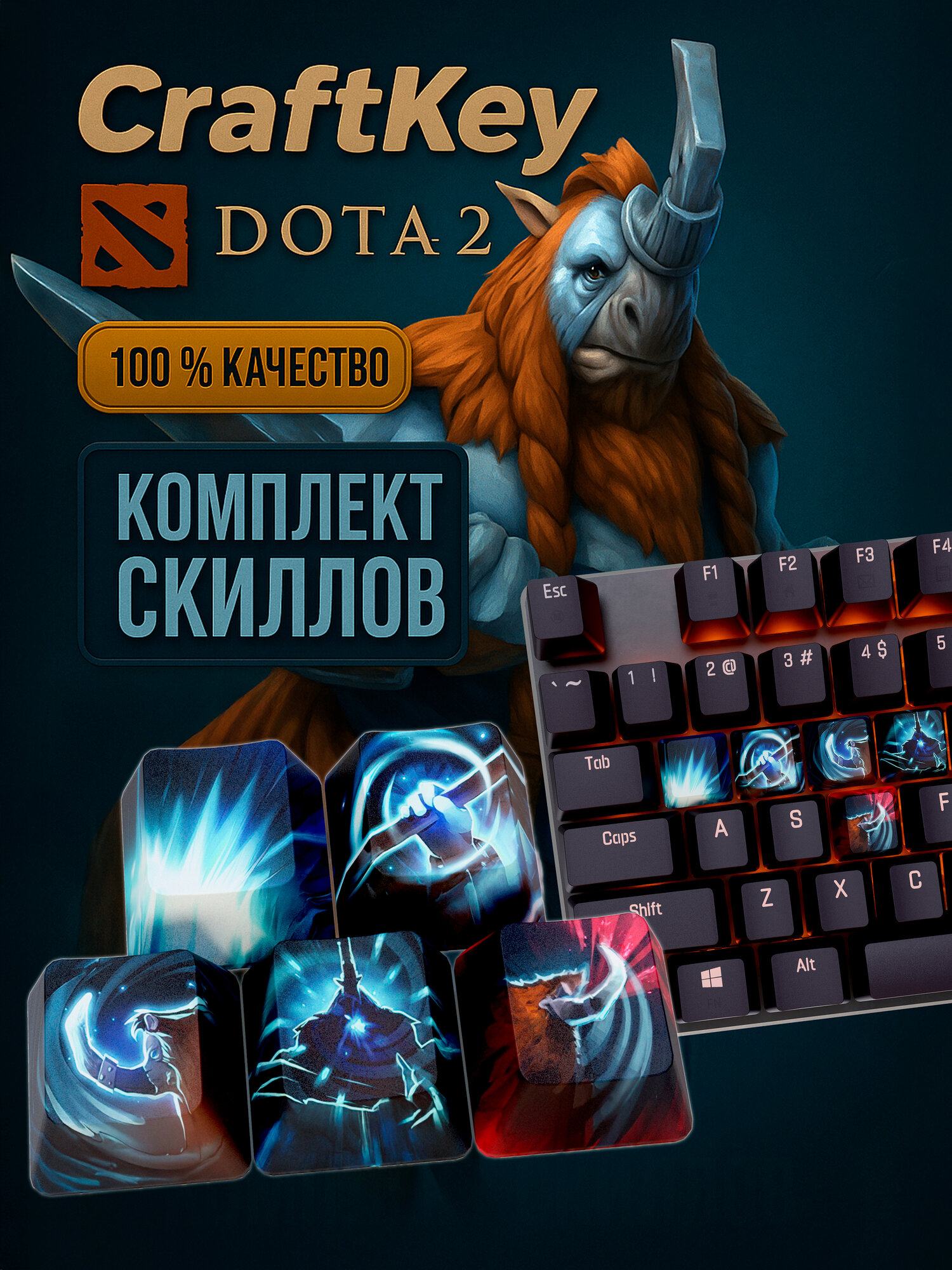 Кейкапы для механической клавиатуры "Магнус" дота 2 / "Magnus" dota 2 / 5 скиллов