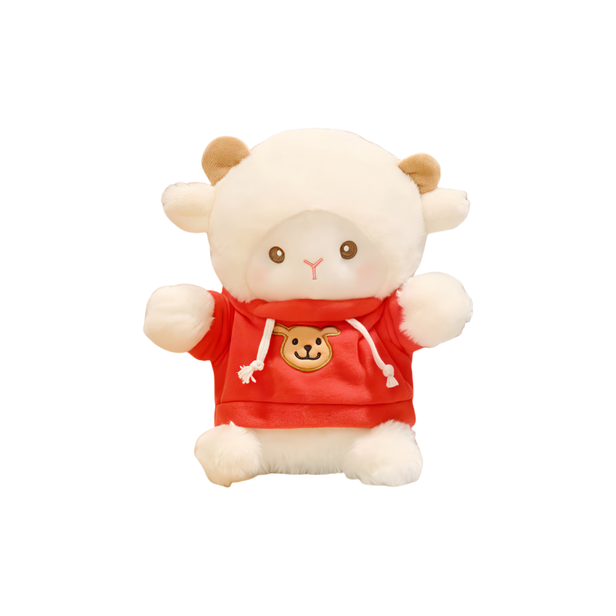 Плюшевые игрушки унисекс LALABABY H23см, Burgundy Sweatshirt with Polka Dot Lamb