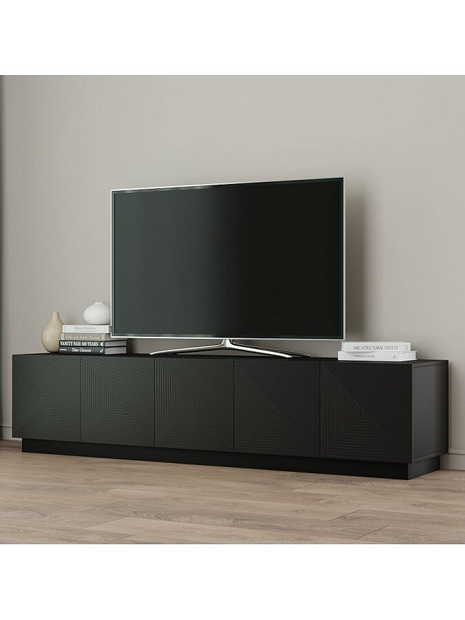 Тумба под ТВ МебельЛэнд24 Алиса 2 Черный 200x40x46