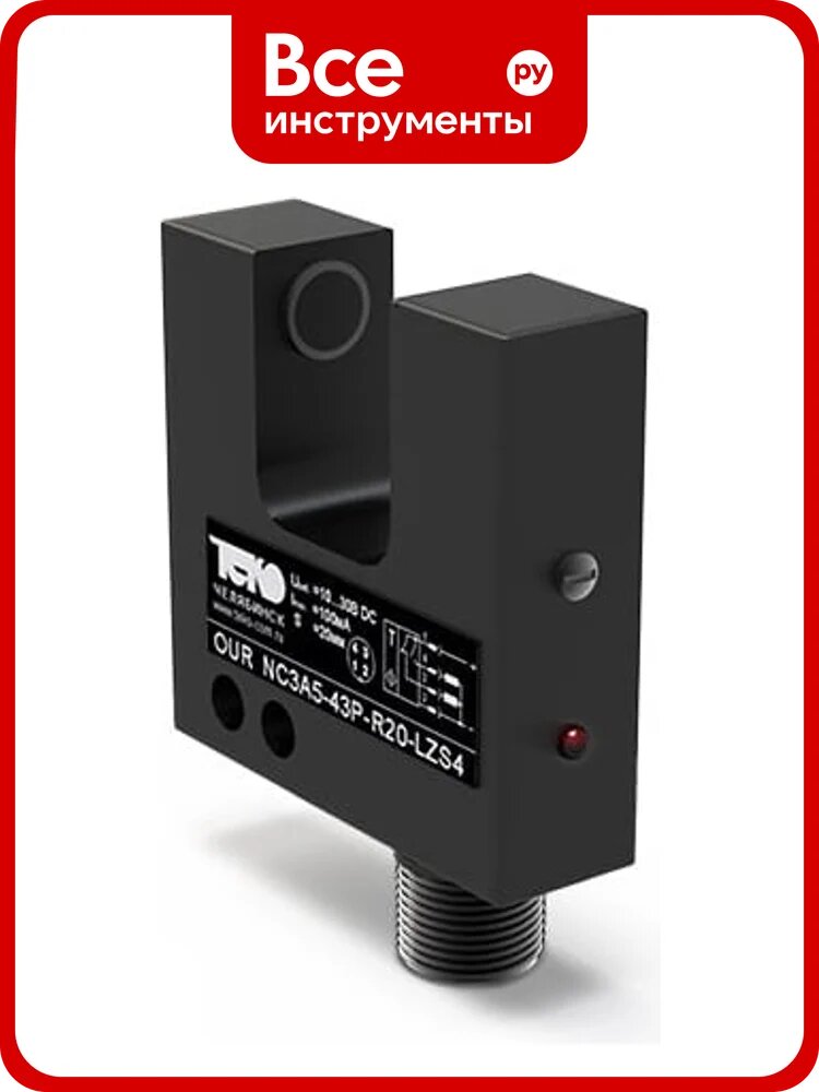 Оптический датчик щелевой теко OU NC3P5-43P-R20-LZS4 Sn=20 мм, PNP NO/NC10.30DC , разъем М12, 00-00061454