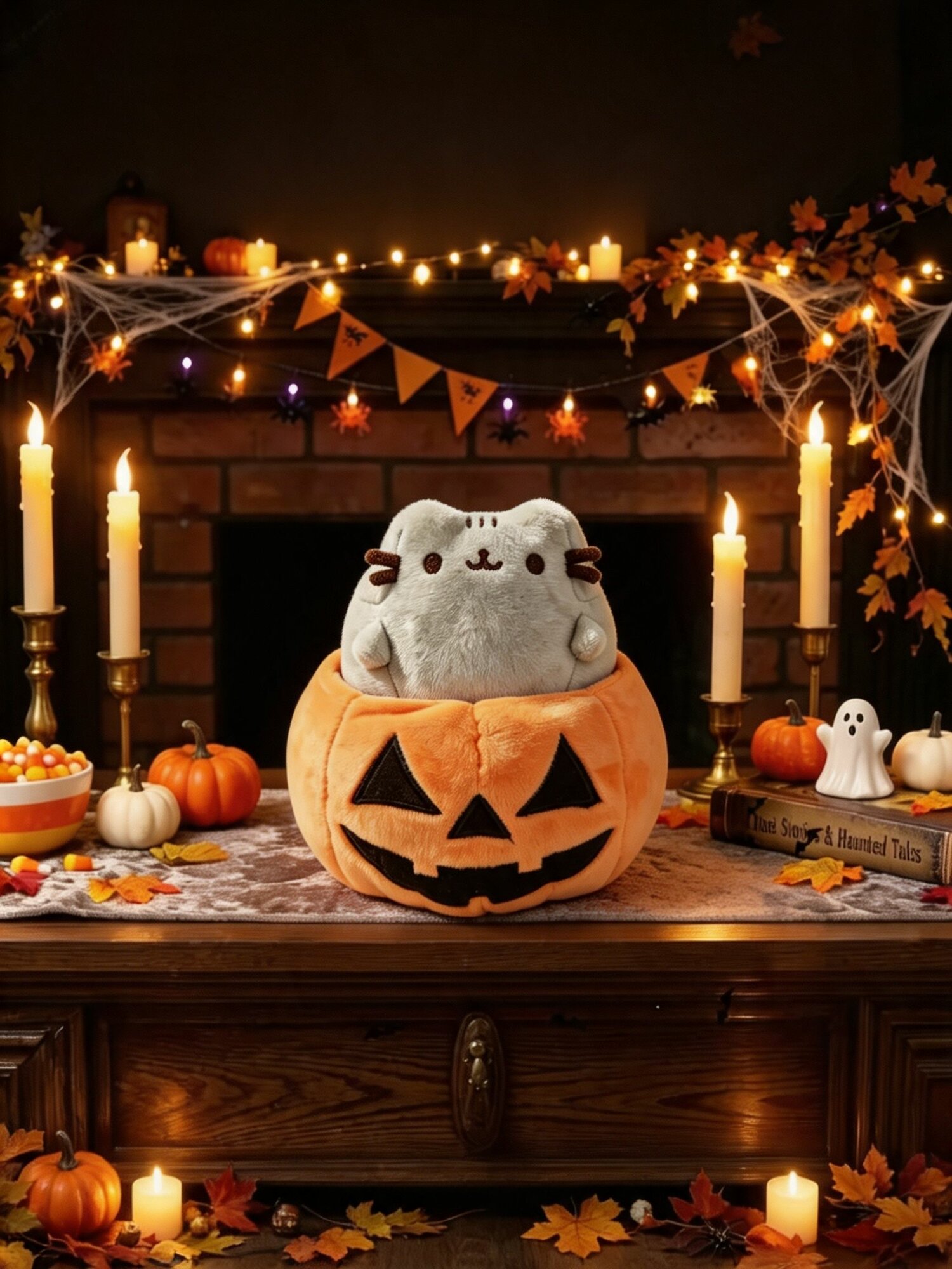 Плюшевая фигурка / Pusheen the Cat (Кот Пушин) / Хэллоуин / Декоративная /16см