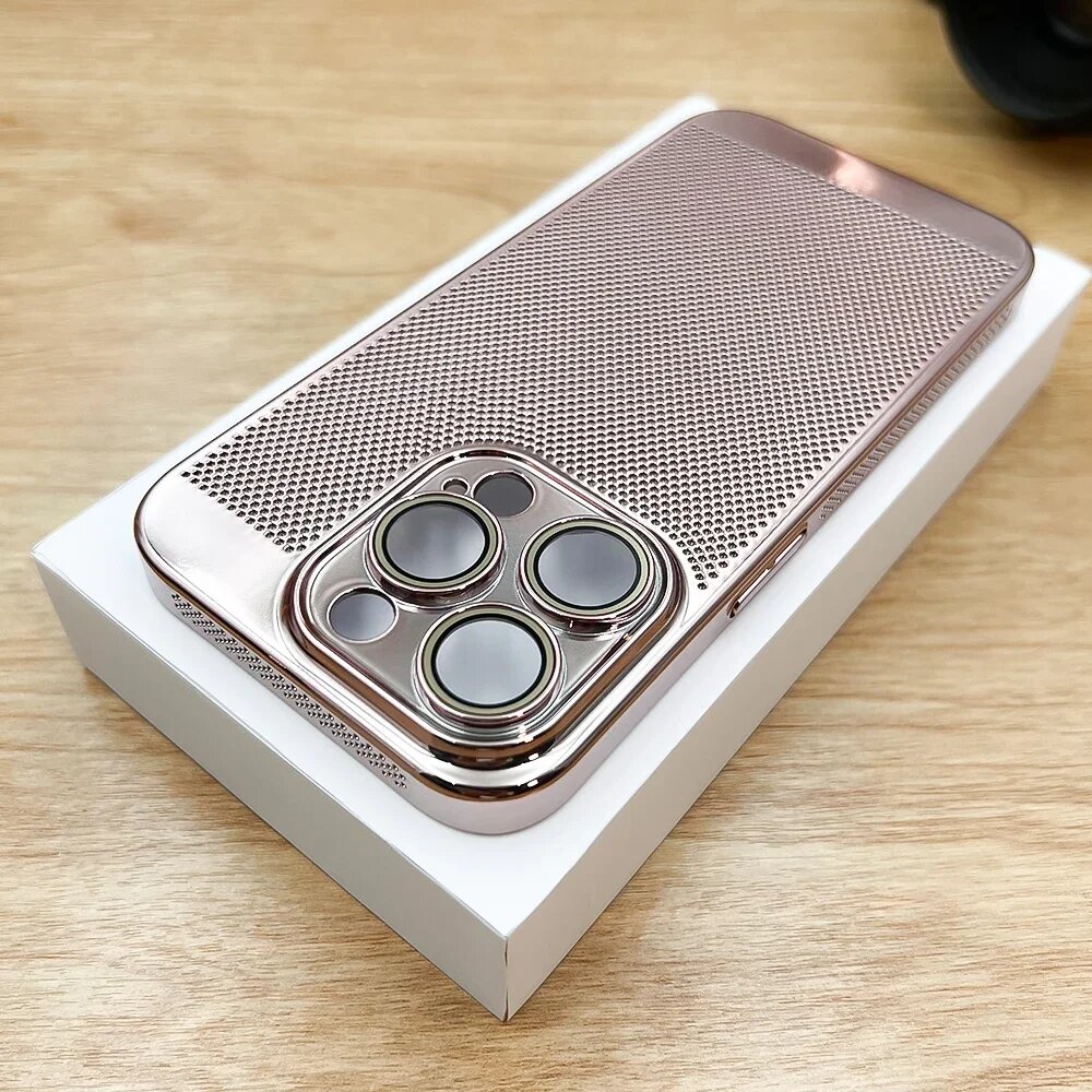 Дышащий сотовый сетчатый чехол с рассеиванием тепла для iPhone 15, 14, 13, 12, 11, 16 Pro Max Plus, ультратонкий жесткий чехол из поликарбоната
