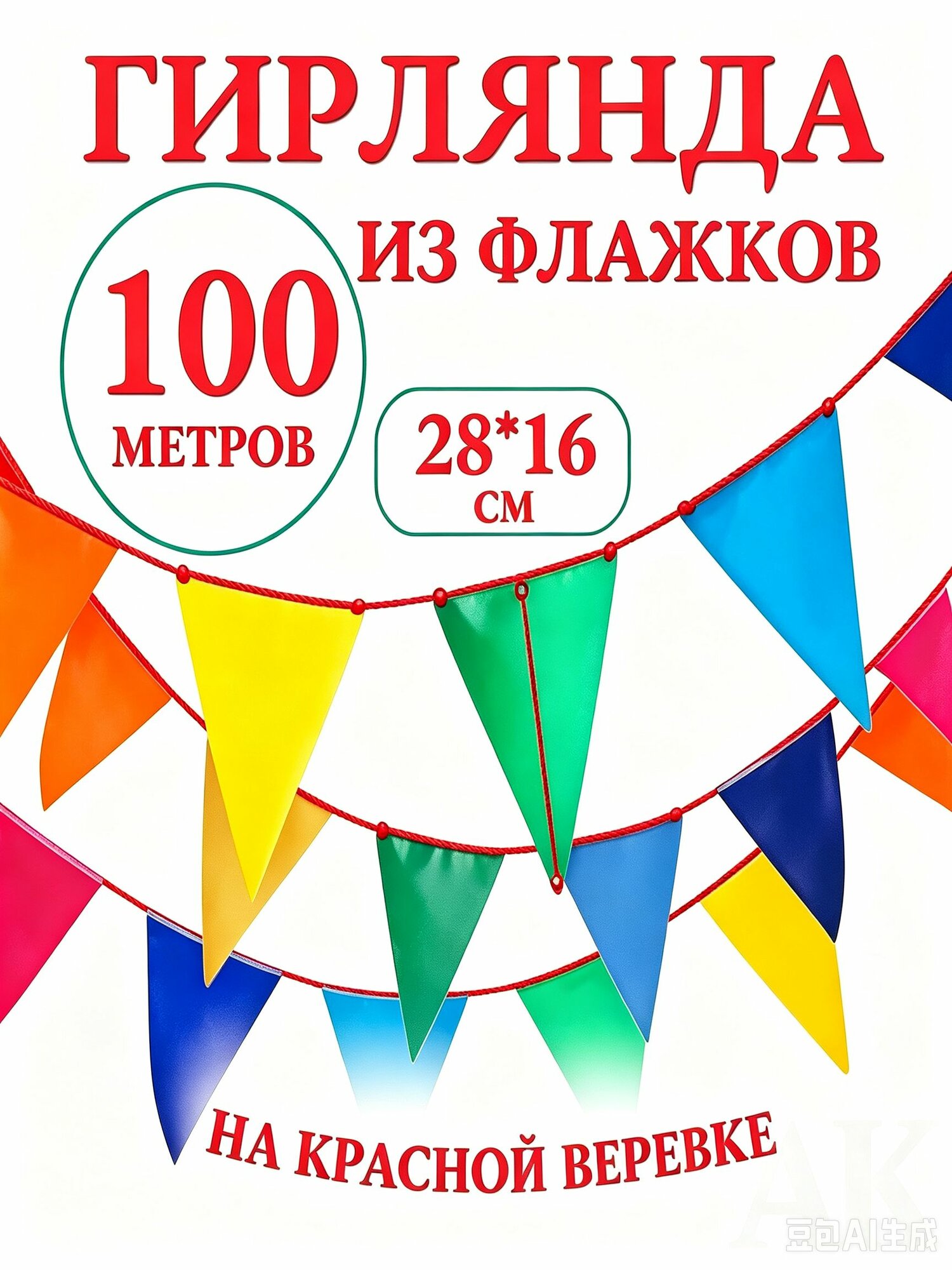 Гирлянда хвойная 10000 см текстиль разноцветный