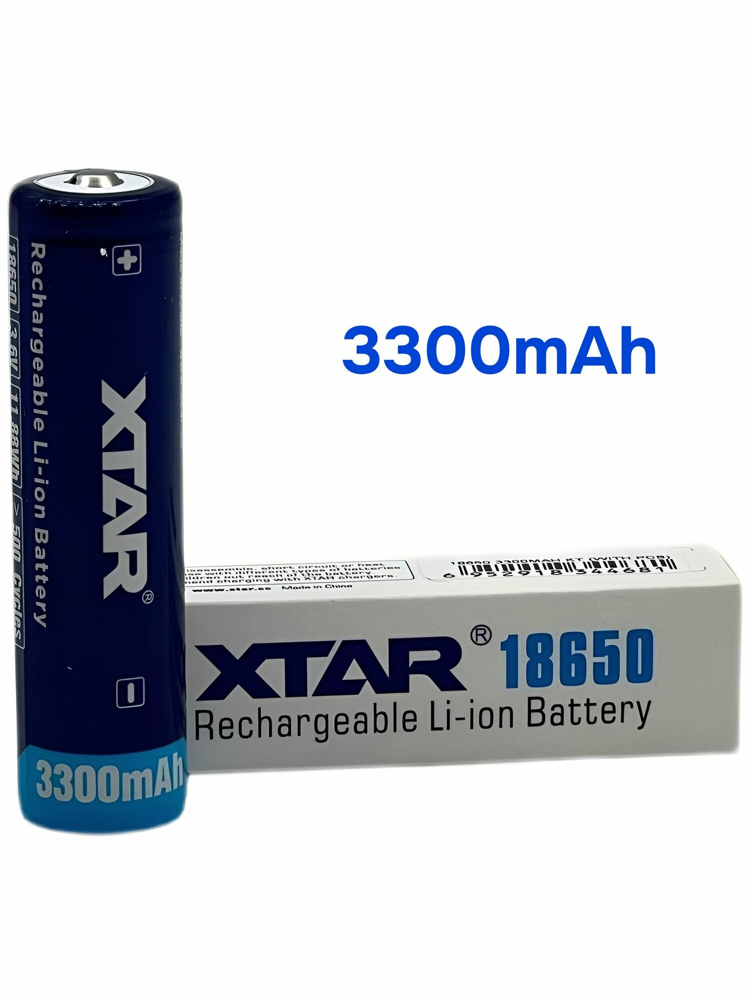 Аккумулятор XTAR 18650 3300mAh 3.6V 10A Li-ion с защитой для фонарей и электроники