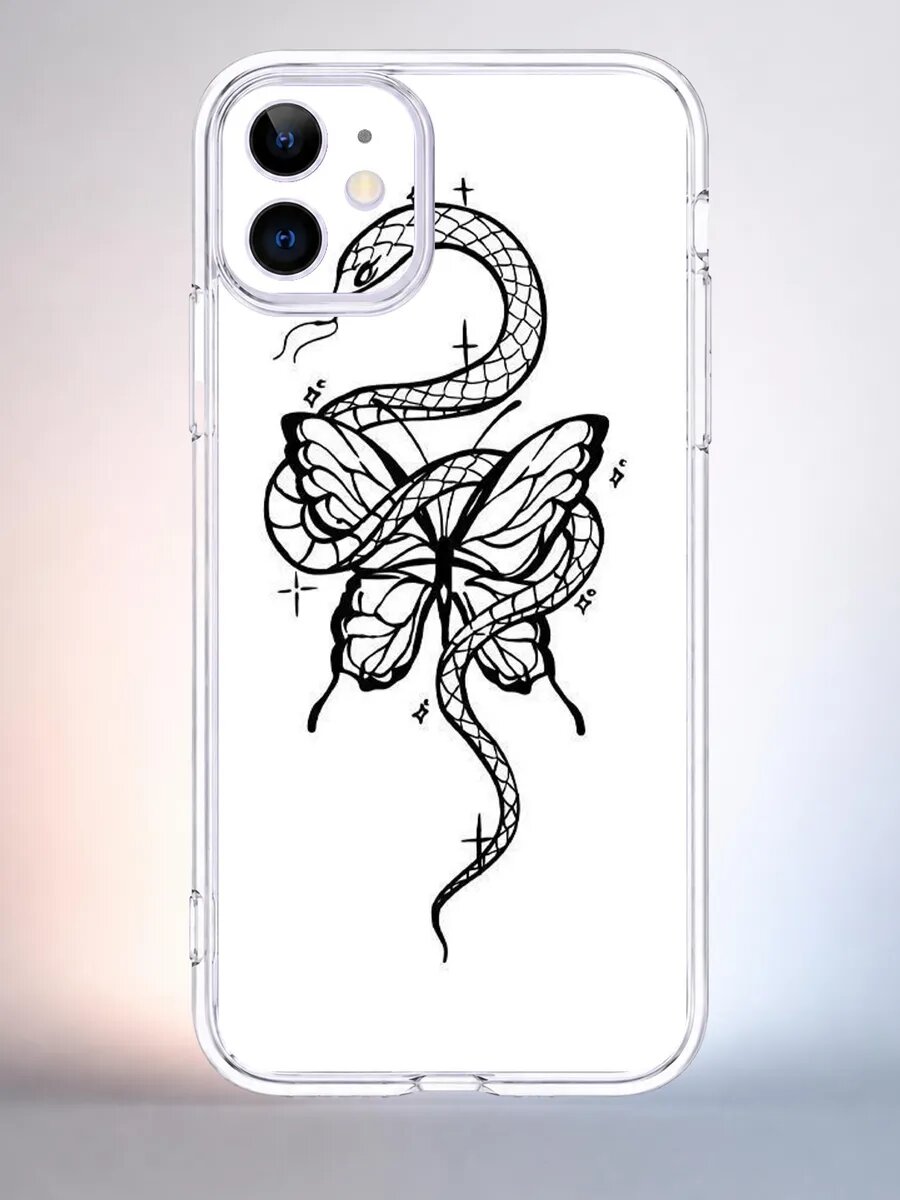 Чехол iPhone 15 змея и Y2K Indie Sleaze