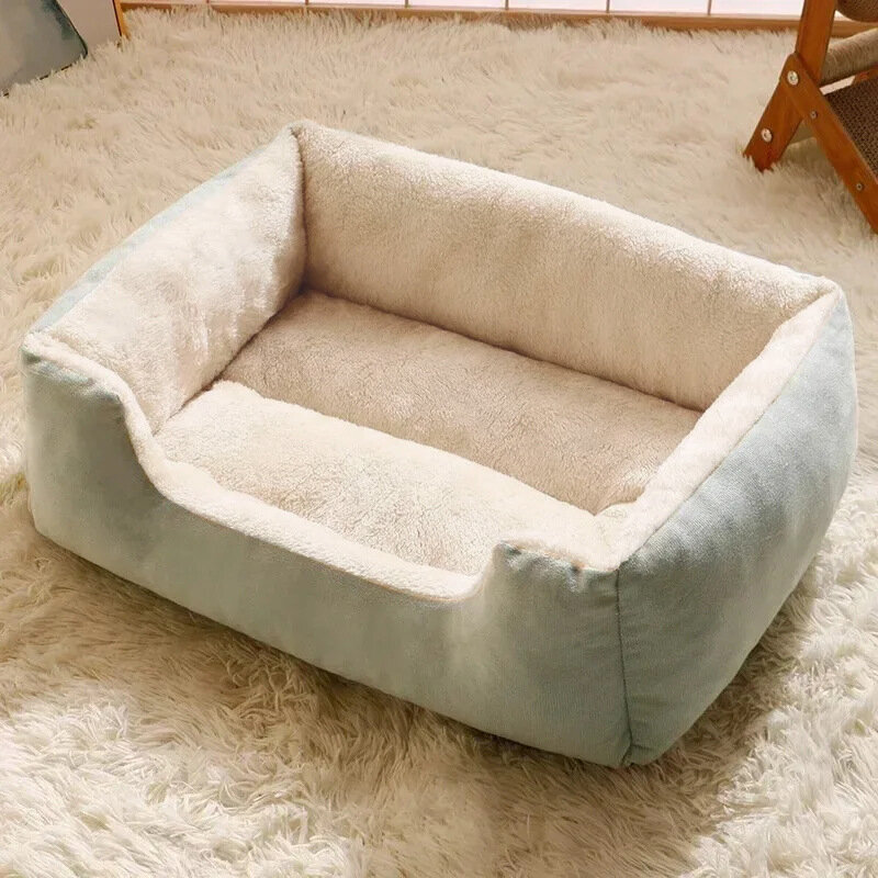 Лежанка для кошек и собак до 1 кг, размер S 43x30x12 см, мятно-зеленая, с высокими бортиками, мягкая подкладка