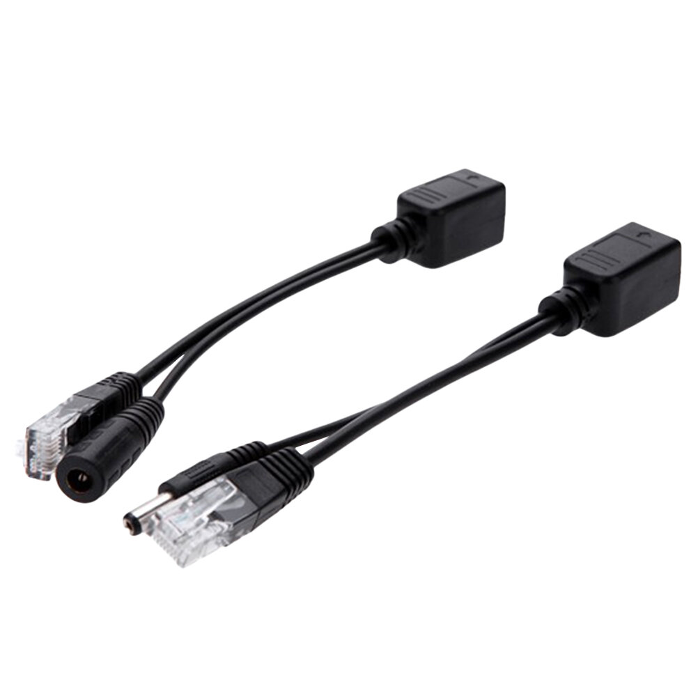 Комплект Из 2 Шт ПОЕ Разделитель С Полным Медным Кабелем Адаптер PoE Injector Для IP Камер Чёрный 5 5 * 2 1 Mm