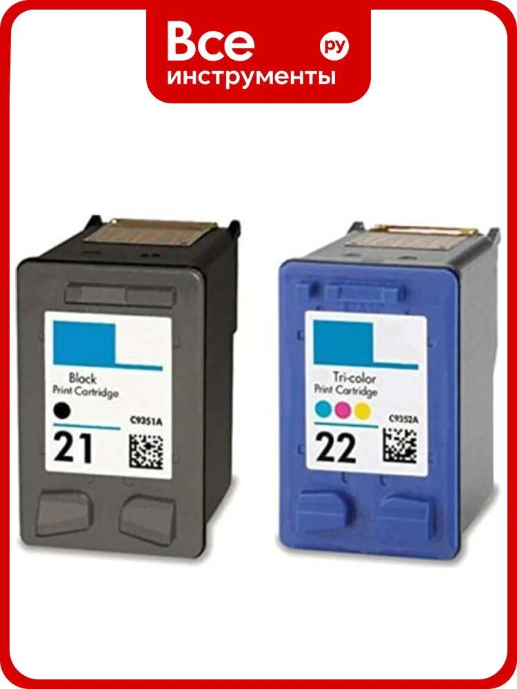 Комплект картриджей T2 IC-H21XL (21XL/C9351CE;22XL/C9352CE) для HP 21XL + 22XL: C9351CE/C9352CE, черный + цветной IC-H21XL/22XL_MP