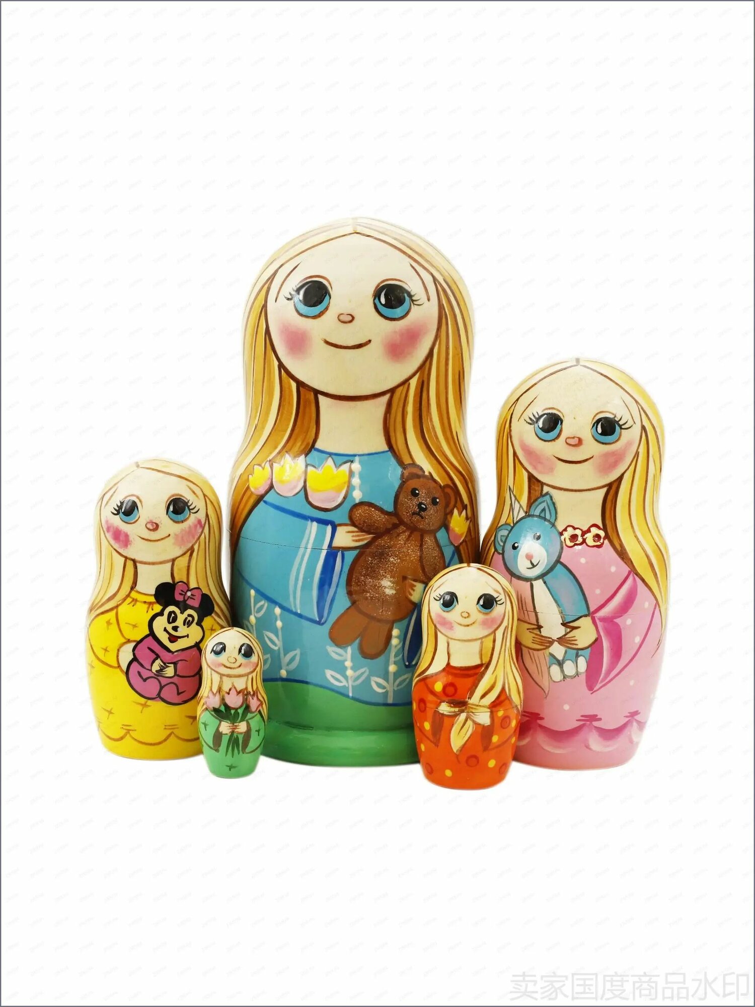 Матрешка Сестрички Ай, матрёшки, 5 мест, 18 см